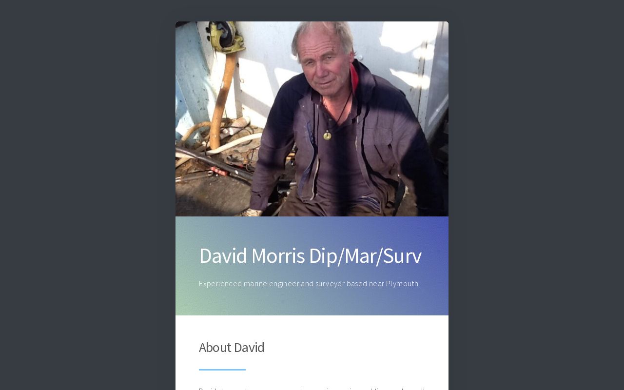 David Morris, marine engineer and surveyor